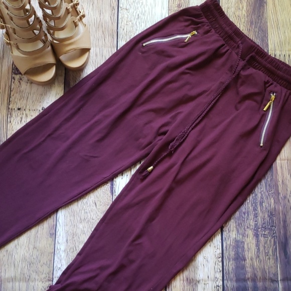 Indero | Pants & Jumpsuits | Maroon Colored Jogger Fashion Pants | Poshmark